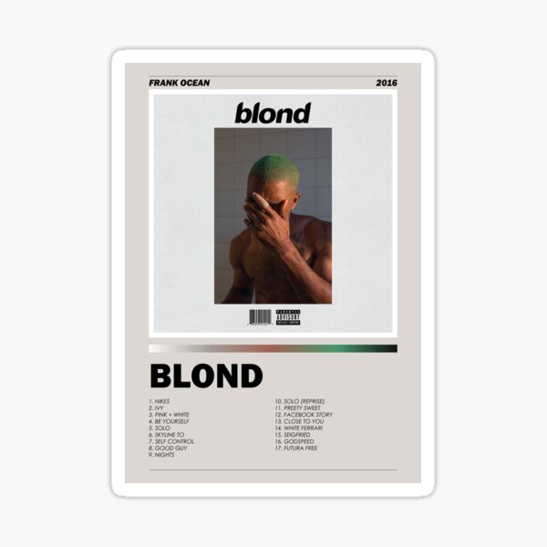 "Blond | Frank Ocean | Album Poster & More |" Sticker for Sale by ...