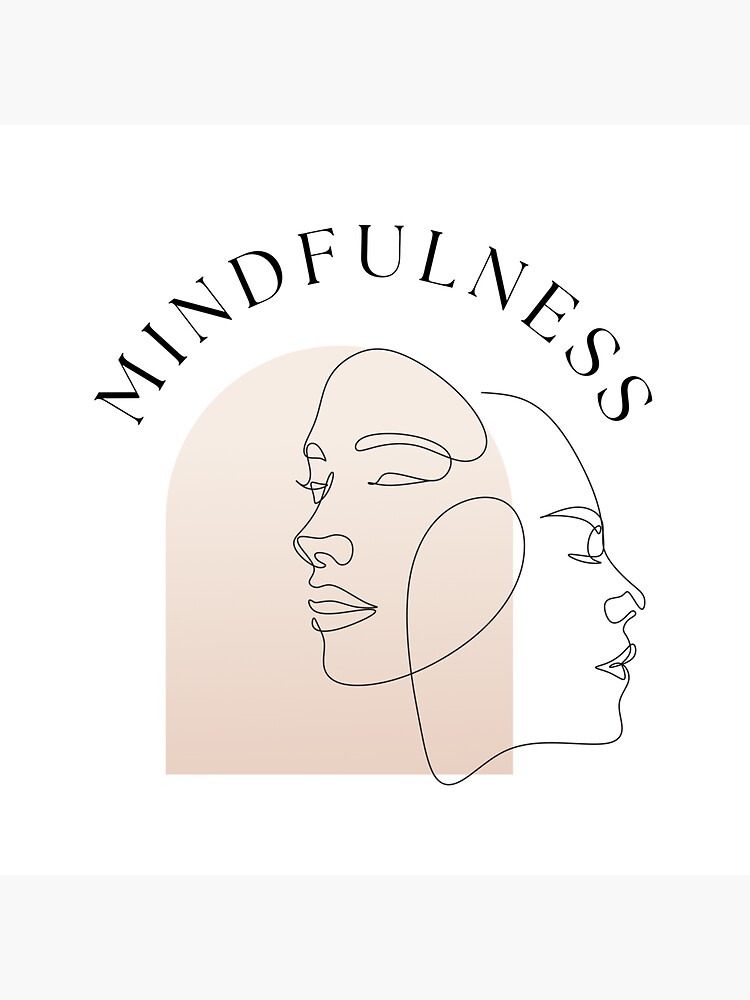 "Mindfulness Face Line Art Minimal" Sticker for Sale by UrbanDelight ...