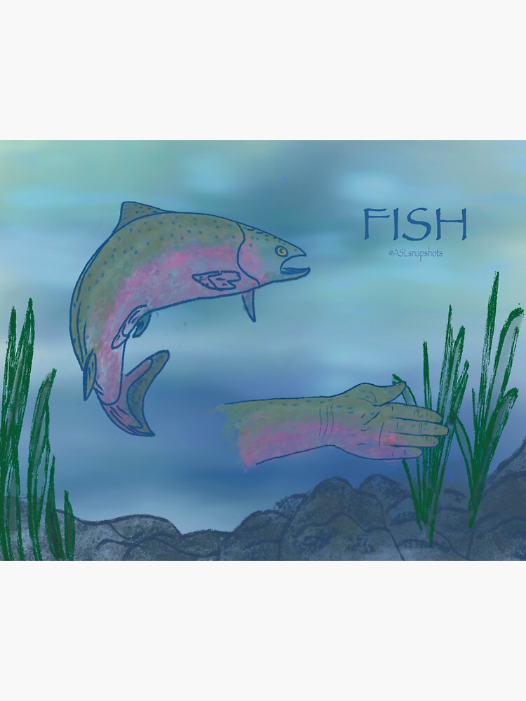 "ASL Fish" Sticker for Sale by ASLsnapshots | Redbubble