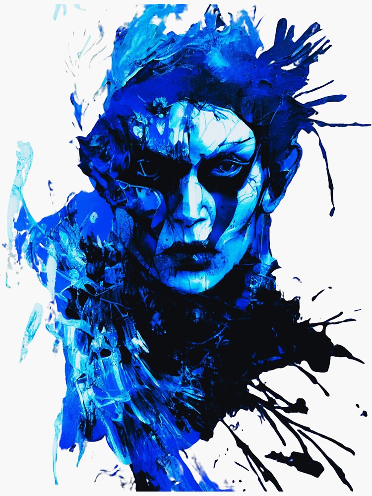 "Unusual Blue Man, Mysterious man face" Sticker for Sale by Dven ...
