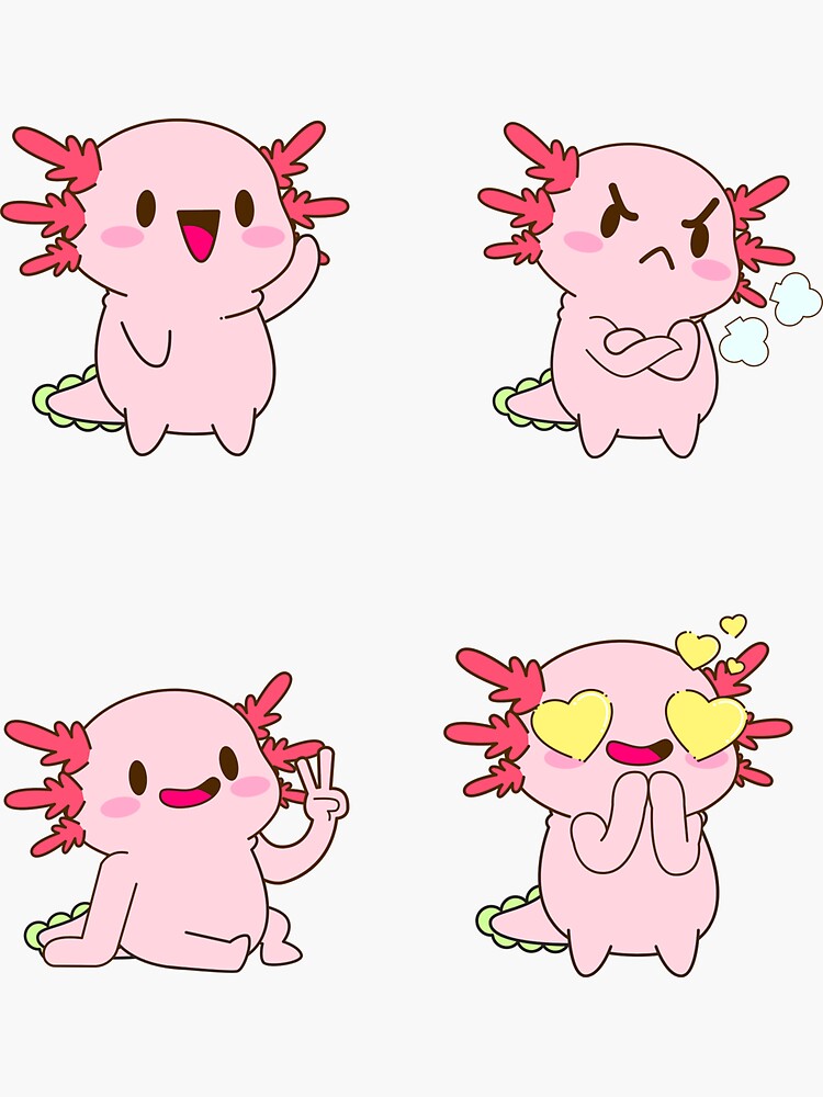 "Cute axolotls funny axolotl fish" Sticker for Sale by AxolotlsClub ...