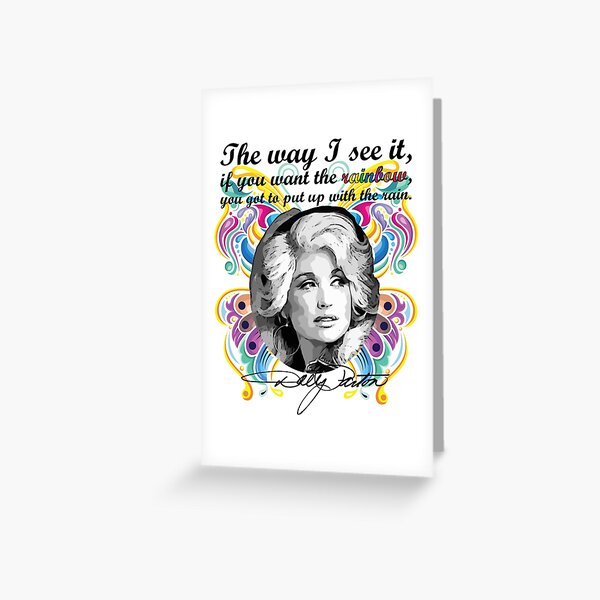 "Dolly Parton Quote and Signature Retro Country Music" Greeting Card ...
