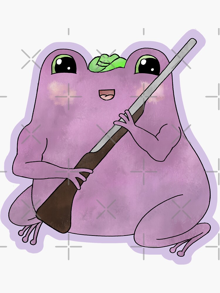 "Pink Cowboy Frog with Gun" Sticker for Sale by racconsBrush | Redbubble