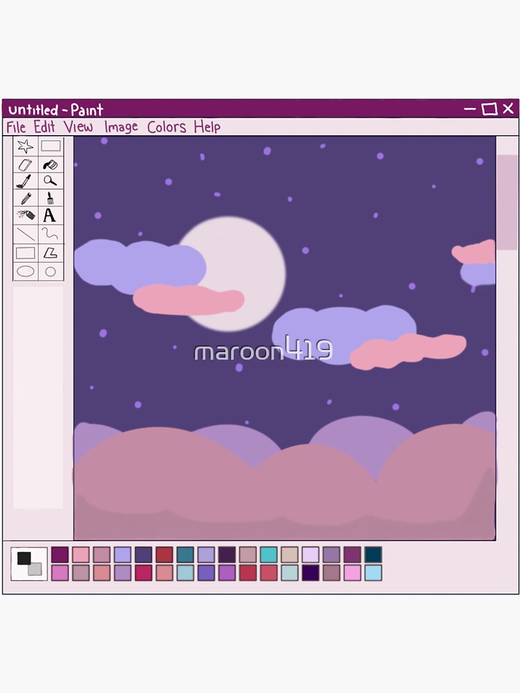 "MS Paint Screen Art " Sticker for Sale by maroon419 | Redbubble