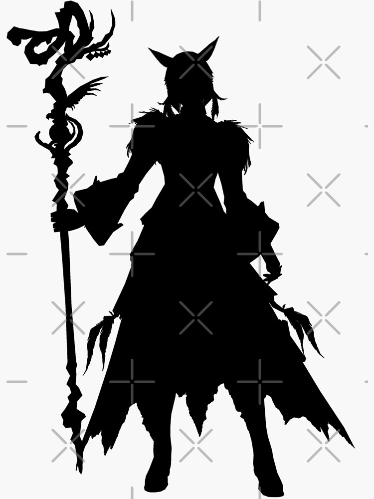"Y'shtola Rhul (FFXIV) Silhouette design" Sticker for Sale by ...