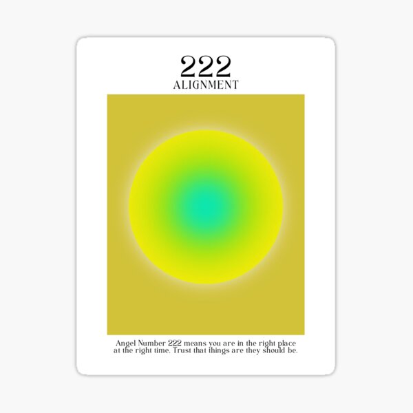 "Angel Number 222 Aura Poster" Sticker for Sale by mystikwhale | Redbubble