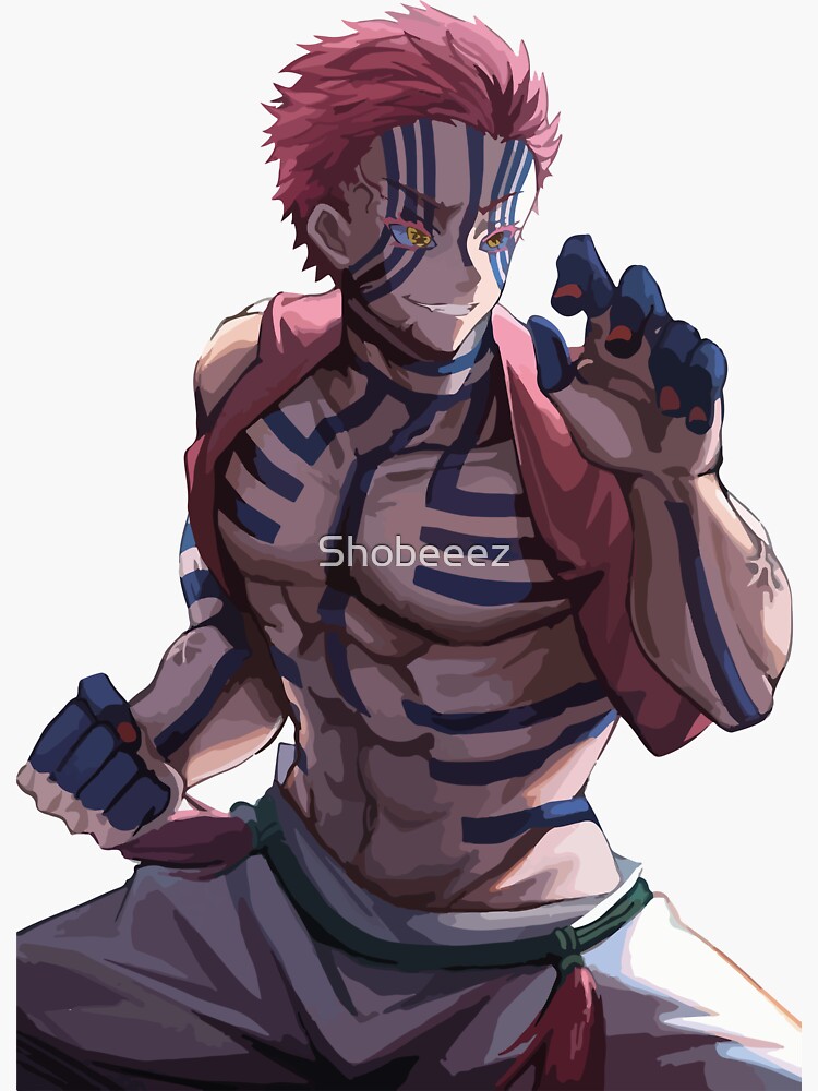 "The Third Kizuki Demon Akaza Upper Moon Three" Sticker for Sale by ...