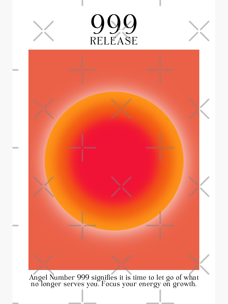 "Angel Number 999 Aura Poster" Sticker for Sale by mystikwhale | Redbubble