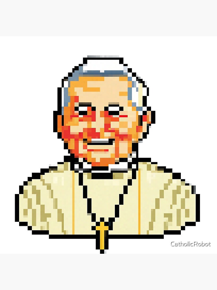 "Saint John Paul II - Pixel Art" Photographic Print for Sale by ...