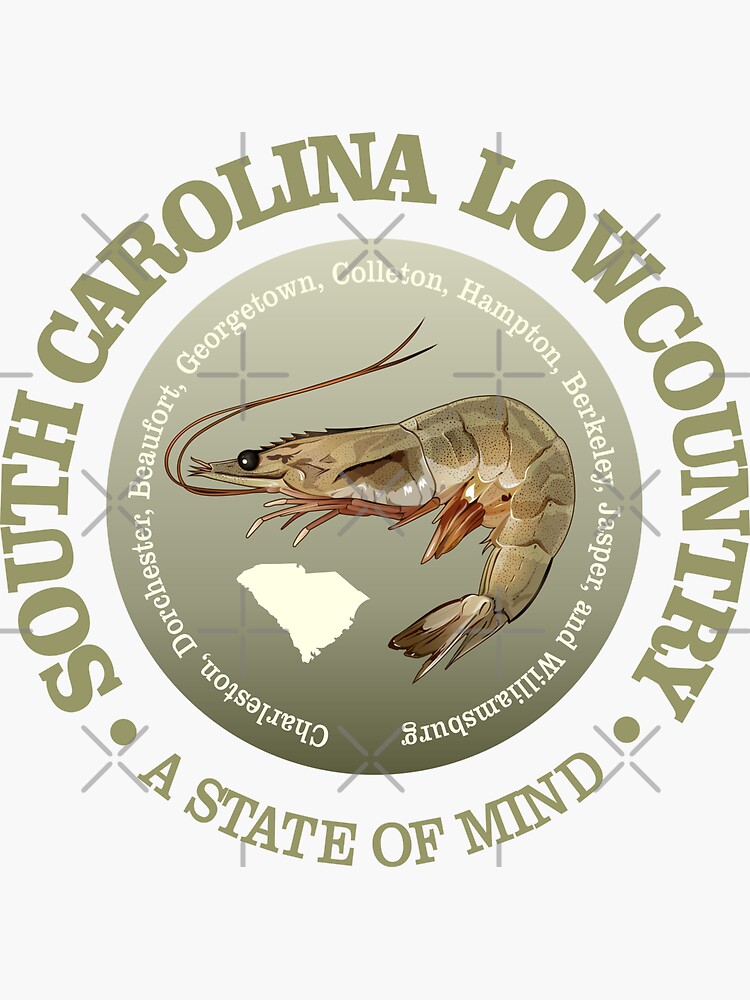 "South Carolina Lowcountry (shrimp)" Sticker for Sale by curranmorgan ...