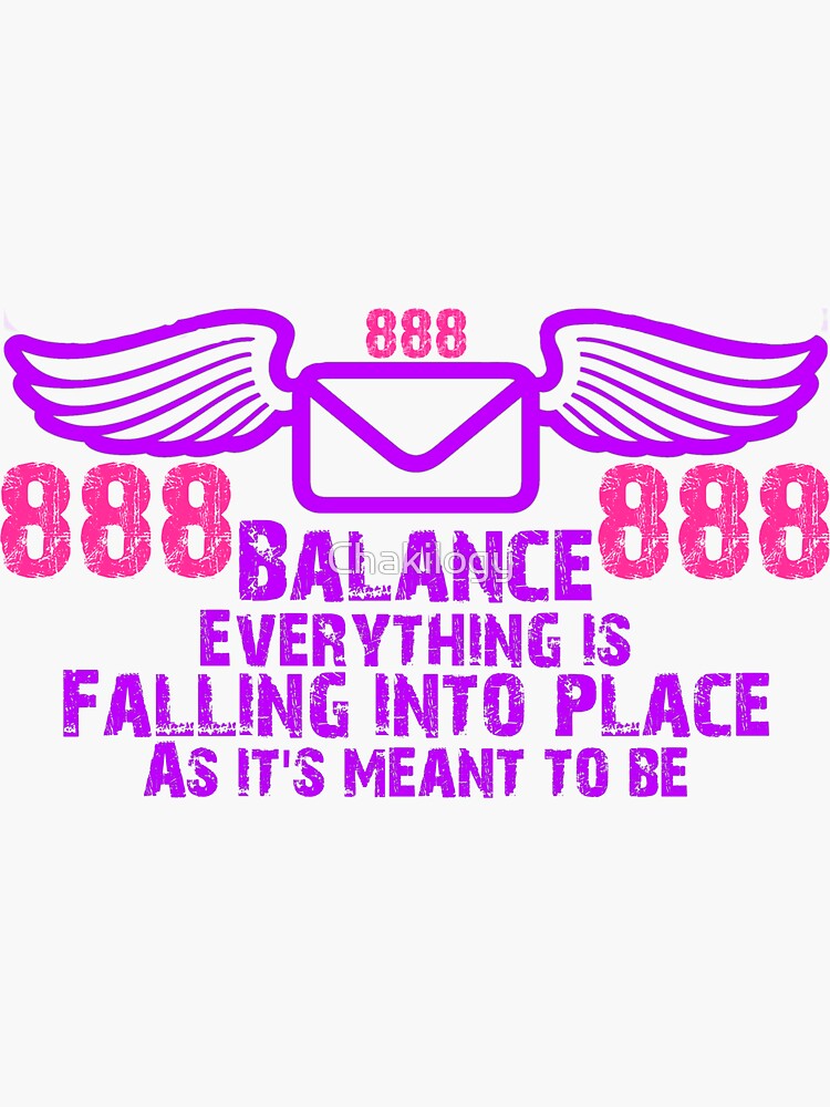 "888 Angel numbers 888,,Balance. " Sticker for Sale by Chakilogy ...