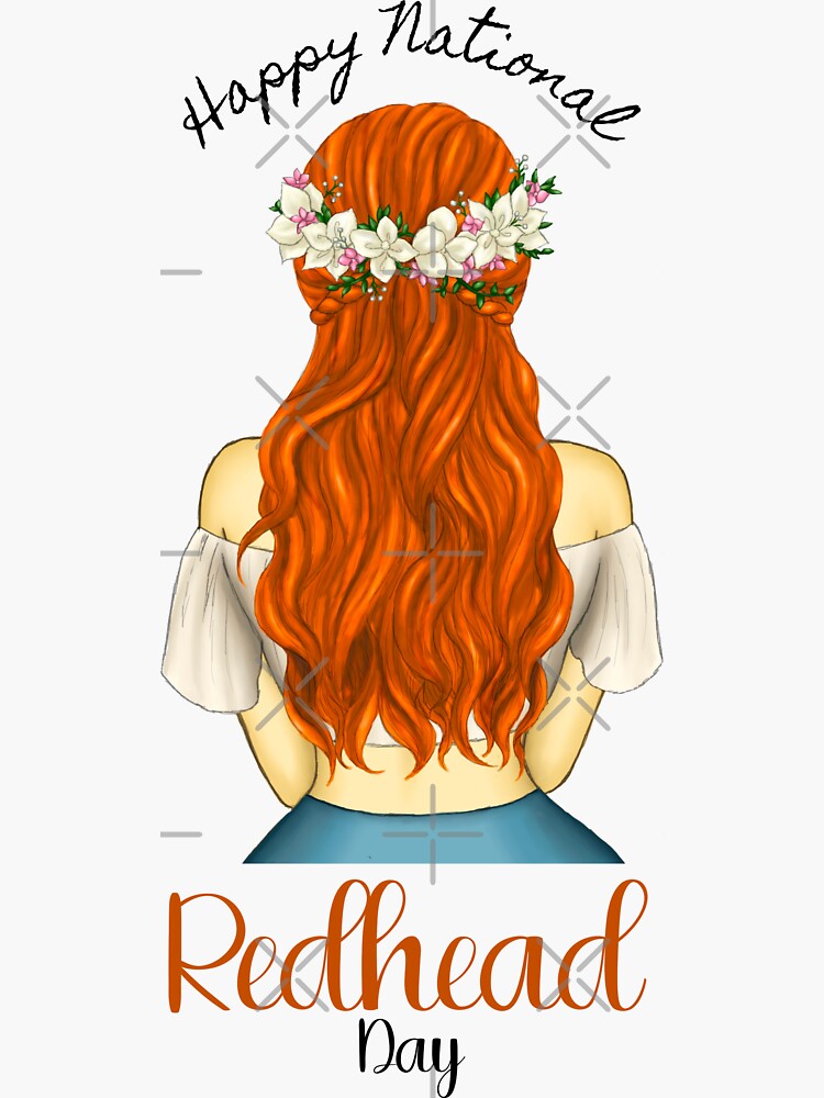 Happy National Redhead Day Sticker For Sale By Justaimhigher Redbubble