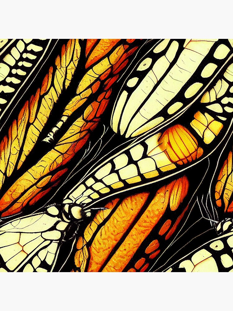 "butterfly pattern (tiled): monarch wings" Sticker for Sale by hongmoe ...
