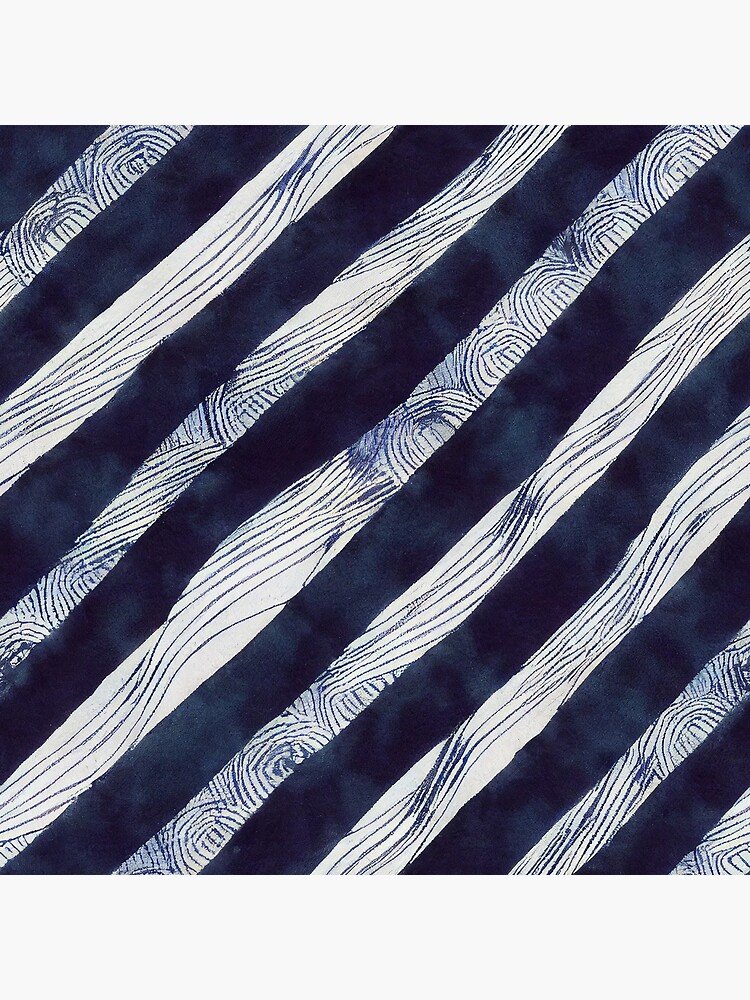 "seamless tiled sashiko pattern, diagonal blue stripes and wave design ...