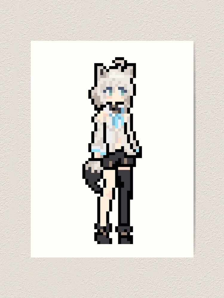 "Pixel Art Shirakami Fubuki Hololive" Art Print for Sale by HoshiSSB ...