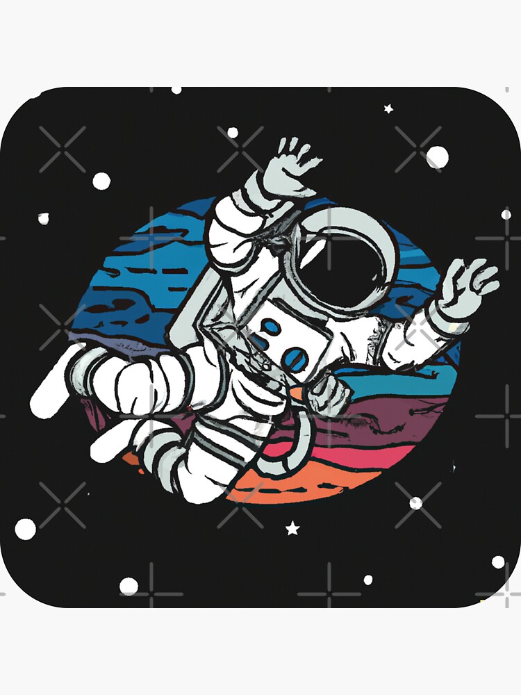 "Cool Astronaut In Outer Space Having Fun." Sticker for Sale by wtfbba ...