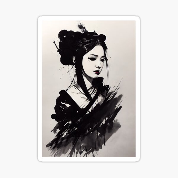 "Geisha" Sticker for Sale by AI-deas | Redbubble