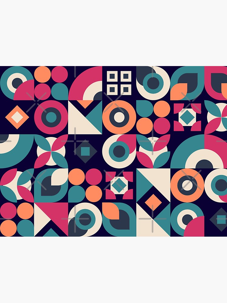 "Retro Vintage Midcentury Abstract Geometric Pattern Shapes Mod ...