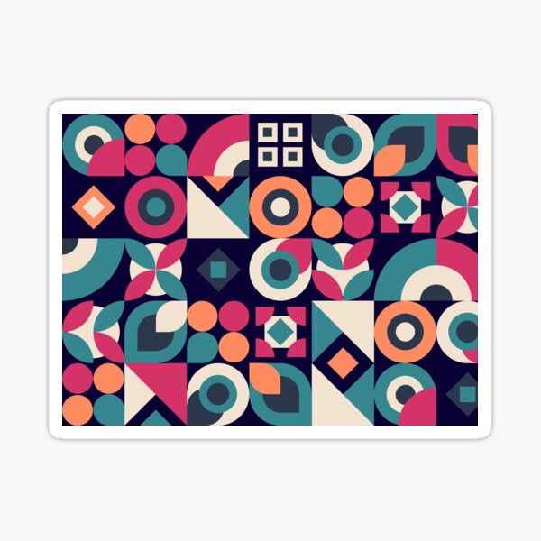 "Retro Vintage Midcentury Abstract Geometric Pattern Shapes Mod ...