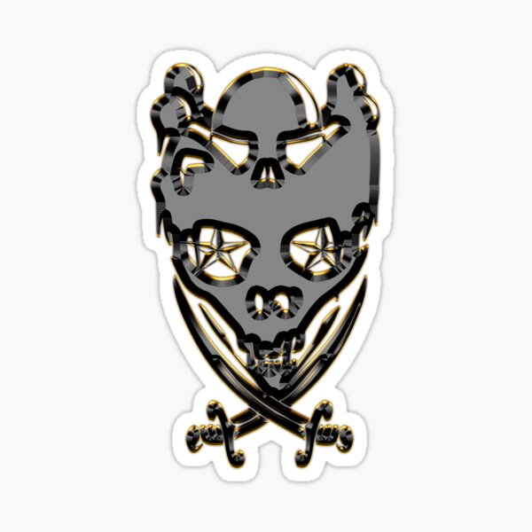 "black and gold skull" Sticker for Sale by Anfoushi | Redbubble