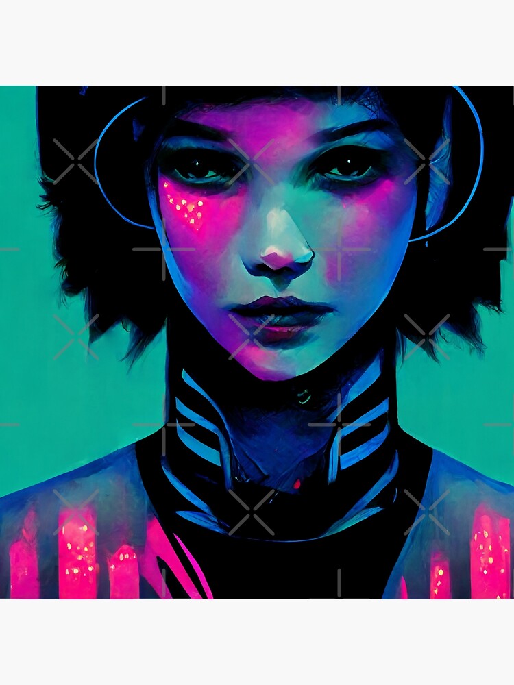 "80s Style Neon Cyber Punk Rocker Girl" Poster for Sale by jjwalters ...