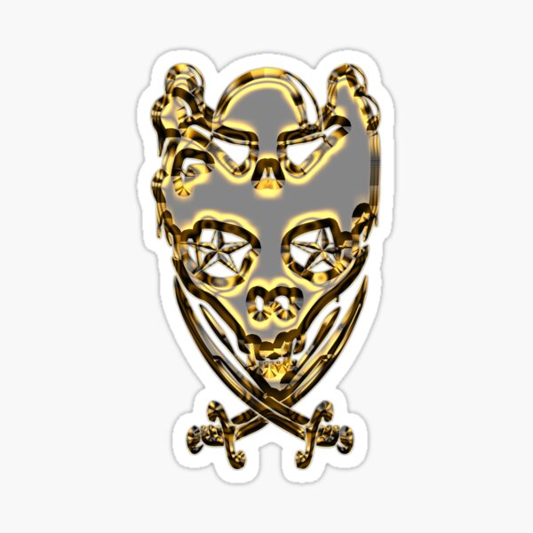 "black and gold skull" Sticker for Sale by Anfoushi | Redbubble