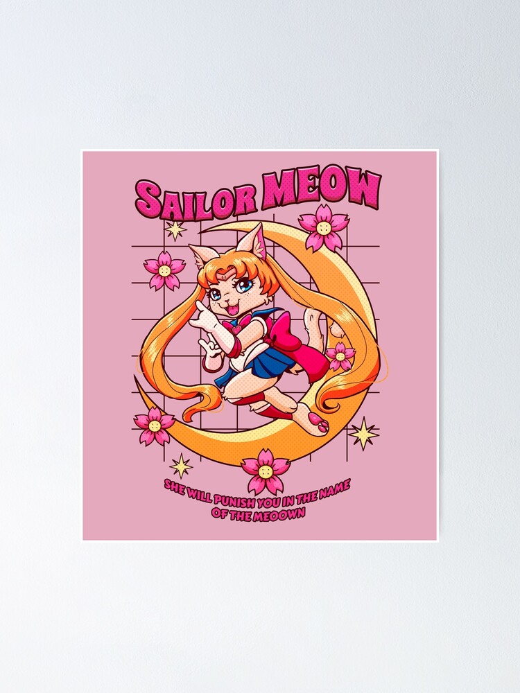 "Sailor meow usagi cartoon anime cat furry funny parody" Poster for ...