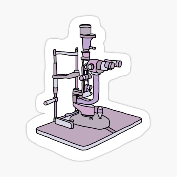"Eye Exam Slit Lamp in Purple" Sticker for Sale by TheEyeFanatic ...