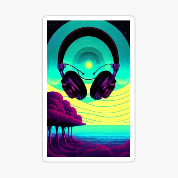 "Cosmic sound" Sticker for Sale by GroovyDino | Redbubble