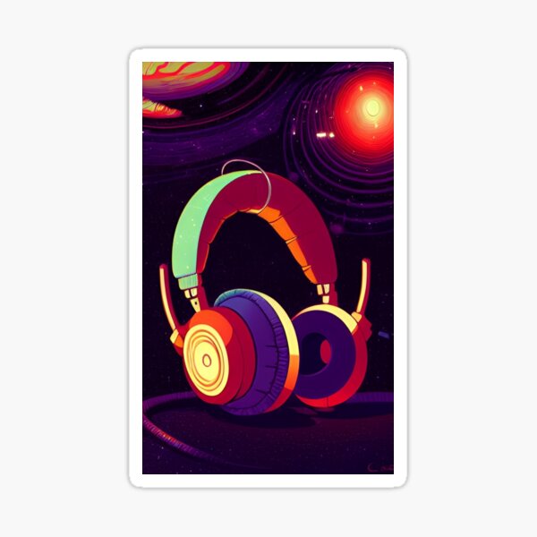 "Cosmic sound" Sticker for Sale by GroovyDino | Redbubble