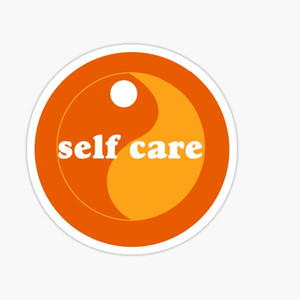 "Self Care (circular orange)" Sticker for Sale by shoujocrybaby | Redbubble