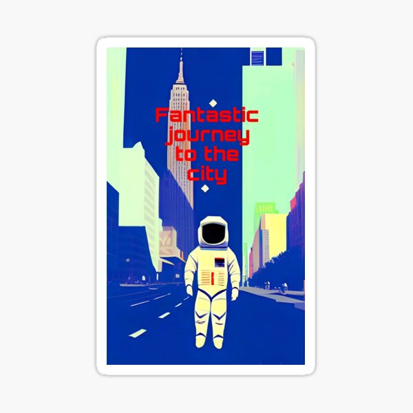 "Fantastic journey to the city." Sticker for Sale by SerafinDesign ...