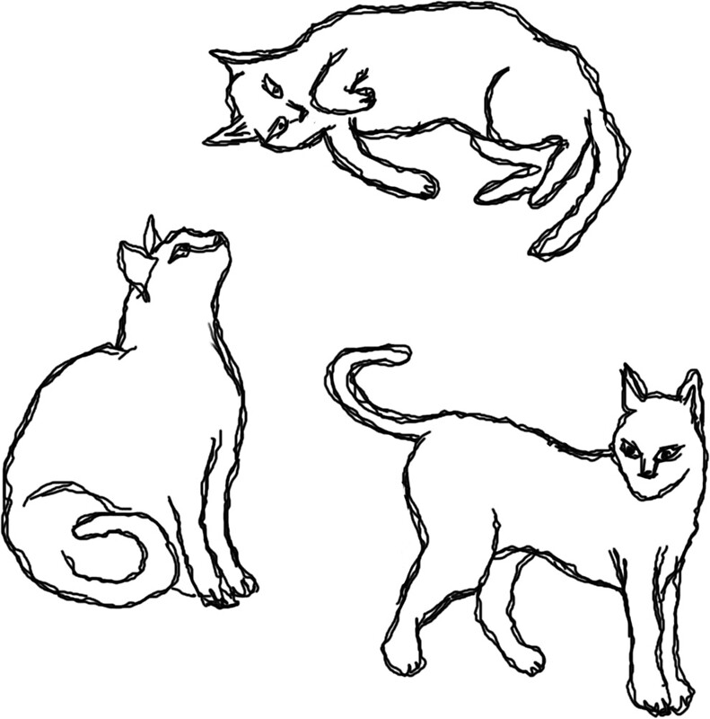 "Contour Cats " by megan-b | Redbubble