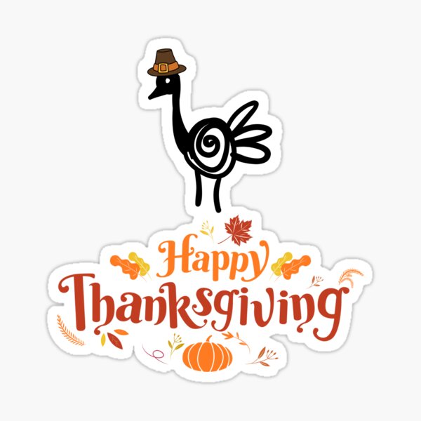 "Happy Thanksgiving Turkey Design 2" Sticker for Sale by Deadlycloak ...