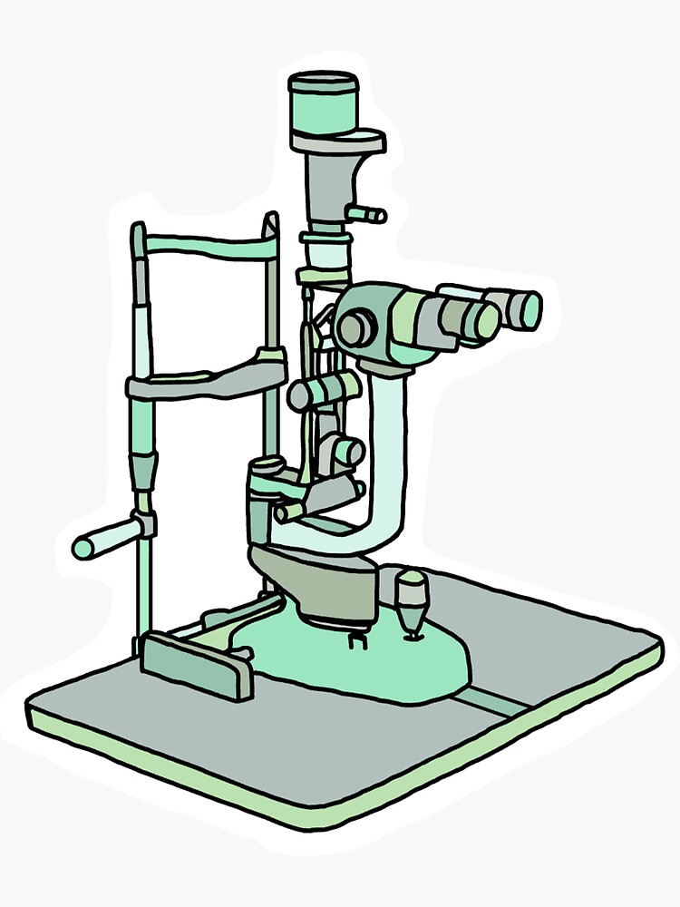 "Eye Exam Slit Lamp in Green " Sticker for Sale by TheEyeFanatic ...