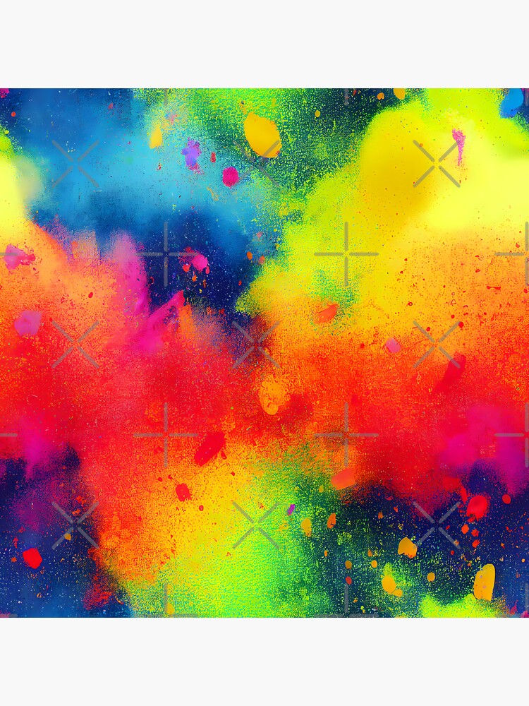 "Rainbow colored ink cloud splatter splash design" Sticker for Sale by ...