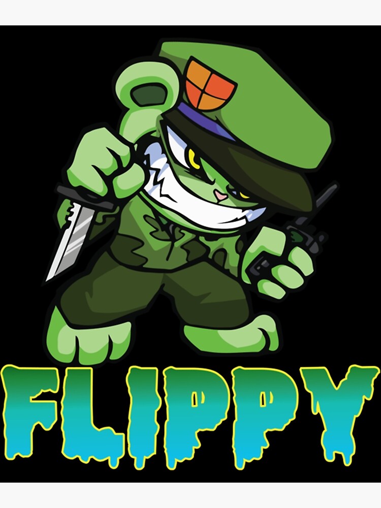 "flippy flipped out fnf " Poster for Sale by AuctionThrift | Redbubble