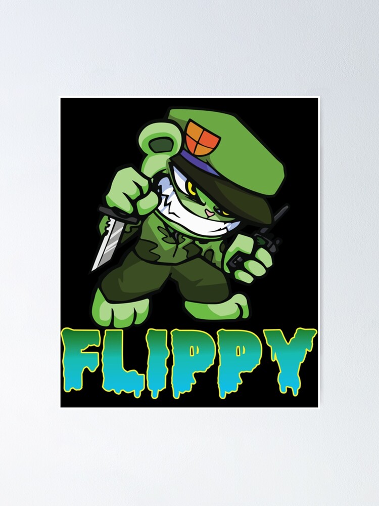 "flippy flipped out fnf " Poster for Sale by AuctionThrift | Redbubble