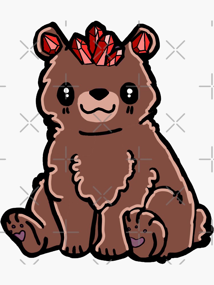 "Koda The Crystal Bear (Red)" Sticker for Sale by CrystalBeings | Redbubble