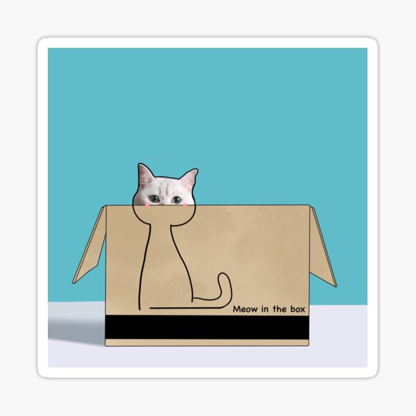 "Cat in the box" Sticker for Sale by pentoolart | Redbubble