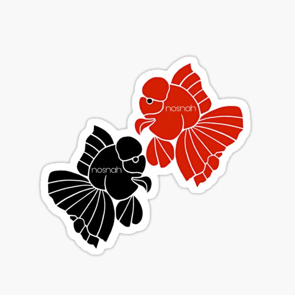 "Red and Black Oranda Goldfish Logo 102122" Sticker for Sale by Nosnah ...