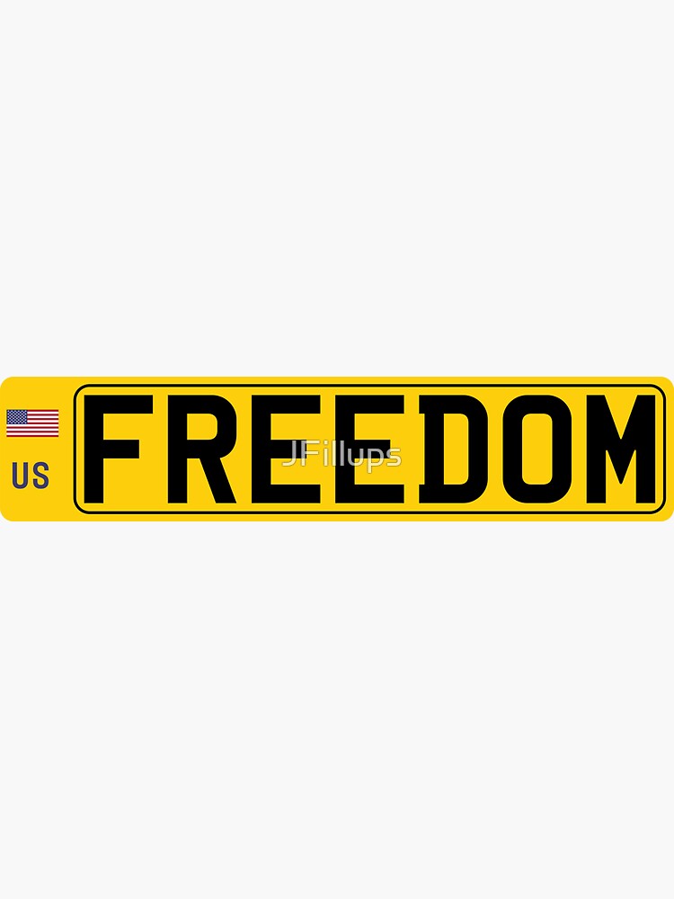 "UK Style License Plate: US "FREEDOM"" Sticker for Sale by JFillups ...
