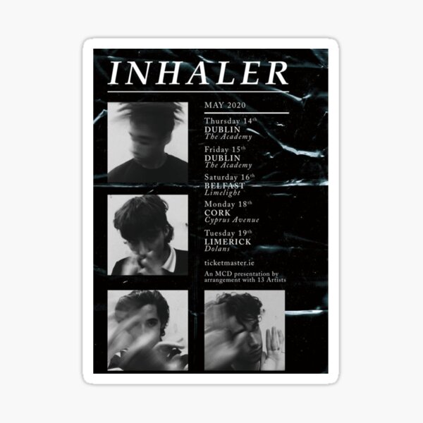 "Inhaler Concert 2020 " Sticker for Sale by keroandlunab | Redbubble