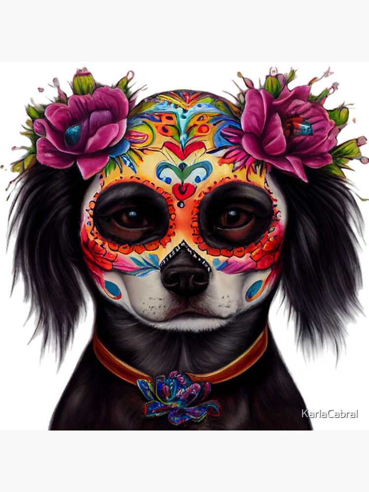 "DAY OF THE DEAD, SUGAR SKULL, SUGAR SKULL, DOG SKULL, DOGGY SKULL ...
