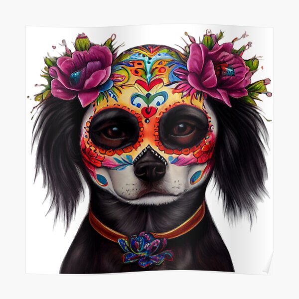 "DAY OF THE DEAD, SUGAR SKULL, SUGAR SKULL, DOG SKULL, DOGGY SKULL ...
