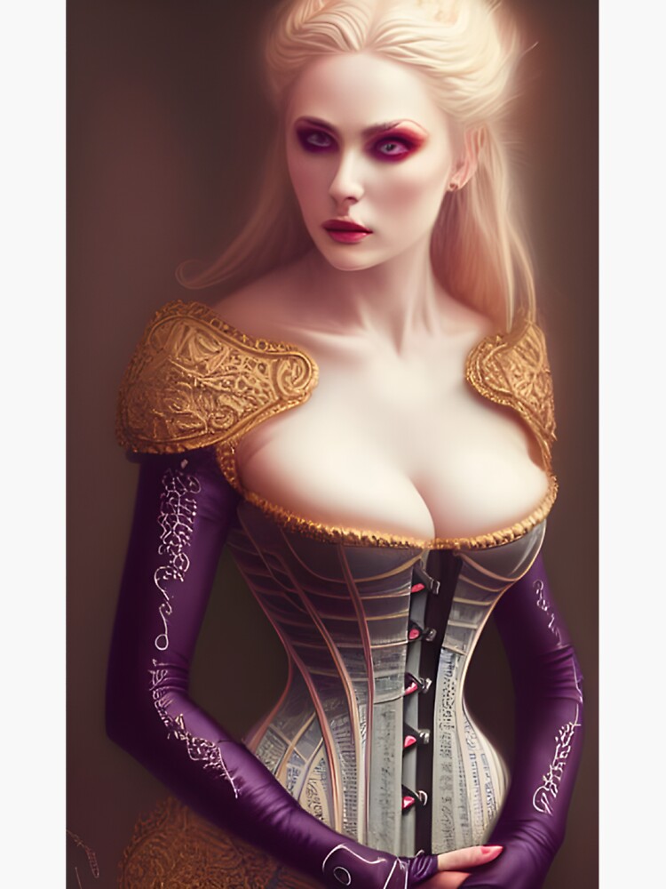 Sexy Blonde Vampire Madame Dark Beautiful Artwork Sticker For Sale By Santiagopappala Redbubble