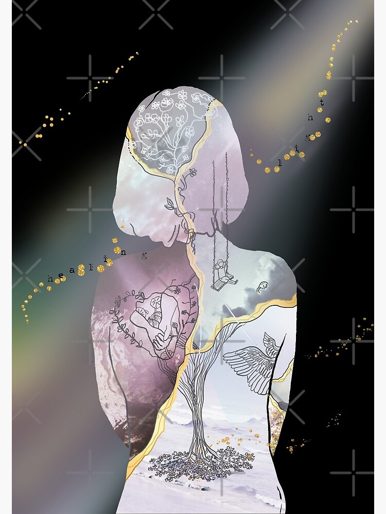 "Kintsugi Girl Healing Light" Poster for Sale by bittergodart | Redbubble