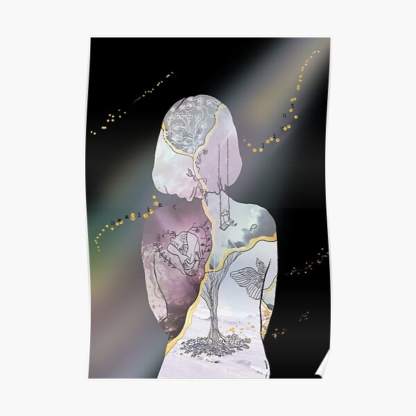 "Kintsugi Girl Healing Light" Poster for Sale by bittergodart | Redbubble