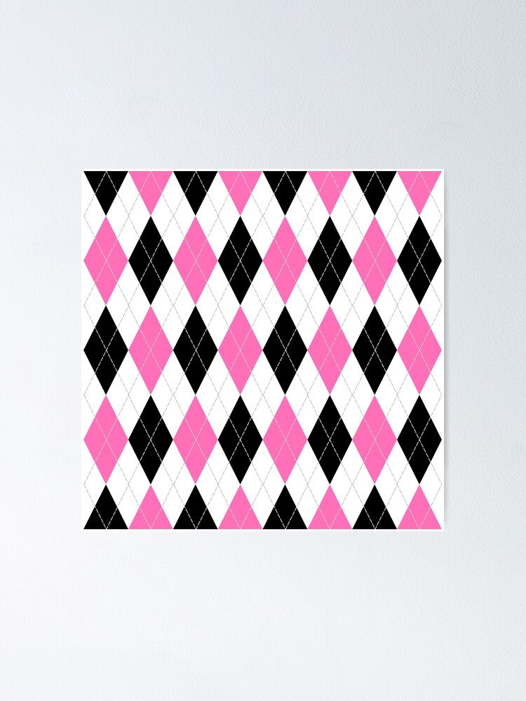 "seamless argyle pattern in pink and black." Poster for Sale by Raiwanshop | Redbubble