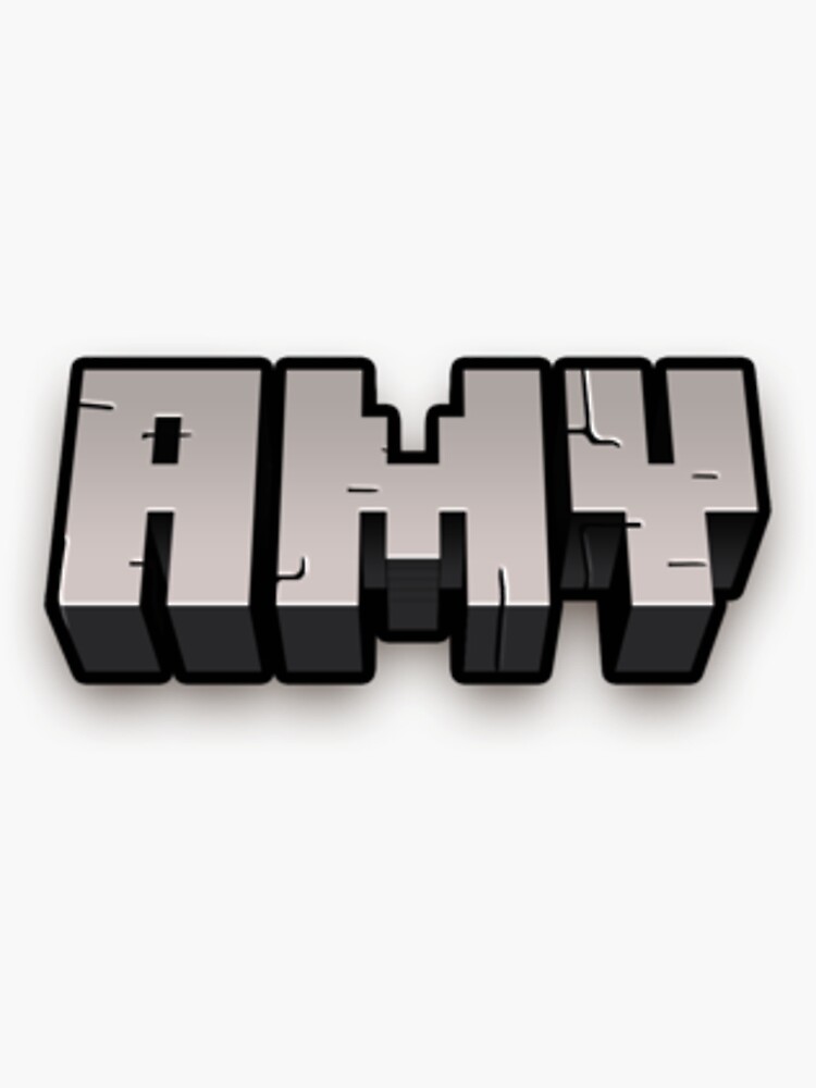 "Amy - Minecraft Nametag - Amy Minecraft Name Label" Sticker for Sale ...